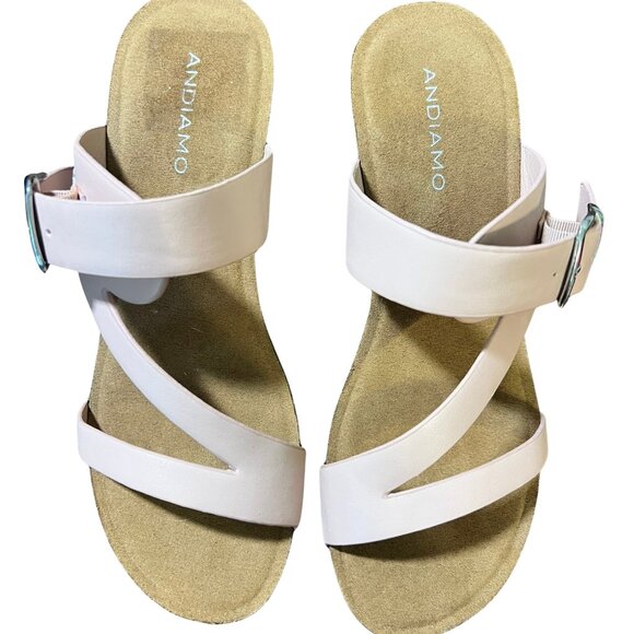 Andiamo | Shoes | Andiamo Alabrador Wide Strap Sandals Womens W Blush ...